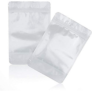 ZAYALI Stand Up Pouch Bags, 5" x 8", Heavy Duty, 100 Pack, Clear Front with Aluminum Foil Back - Resealable Ziplock and Heat Sealable for Food Storage…