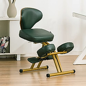Atsti Kneeling Chair Ergonomic,Adult Spine Correction Solid Wood Computer Chair Backrest Adjustable Angle 40°,Office Chair with Adjustable Footrest