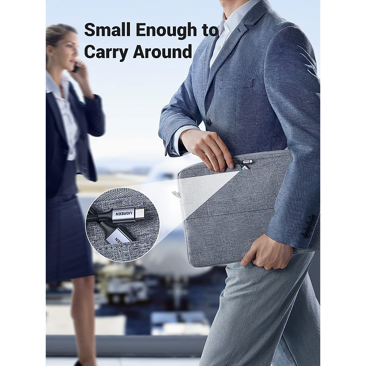 UGREEN USB C to USB A 3.2 Adapter,USB C Male to USB Female Adapter Nylon Braid,Type C OTG Cable Compatible with iPhone 16 15 Pro, Samsung S23 Ultra, MacBook Pro 2022, MacBook Air/Mini,iPad