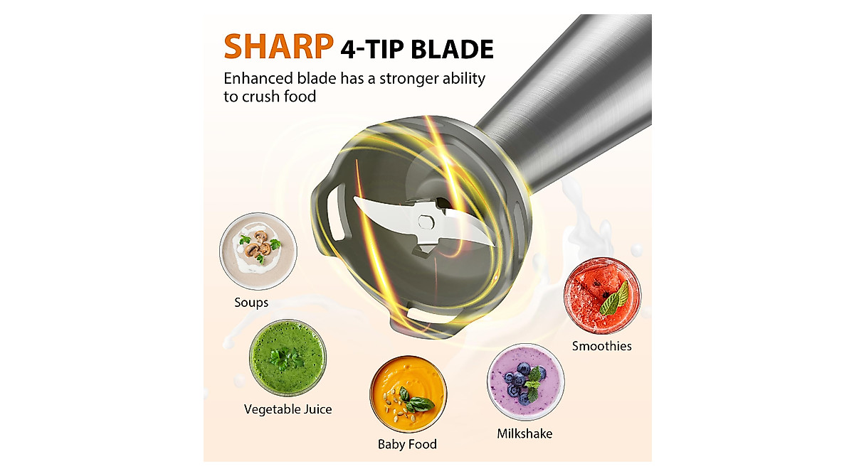 Powerful KOIOS 1000W Immersion Blender with Turbo Mode