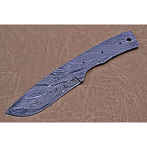 4 Pieces Set of 7.5 and 8 and 9 inches Long Hand Forged Damascus Steel Blank Blade Skinning Knife Set, Knife Making Supplies, 3 to 4.5 inches Cutting Edge, Compact Pocket Knife Blanks