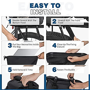 West Biking Bike Rack Bag - 3 in 1 Bicycle Trunk Pannier Bag, 13L/24L Capacity Bike Rear Seat Bag with Waterproof Carbon, Bicycle Rack Rear Carrier Bag with Shoulder Strap (Black)