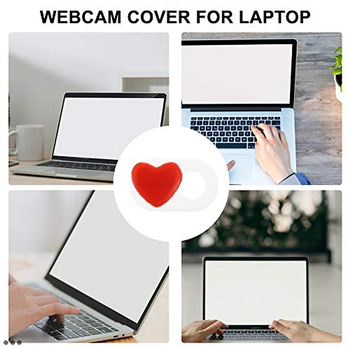 Mobestech Desktop Camera 2 PCS Computer Webcam Slide Cover Heart Shaped Laptop Privacy Blocker Camera Guard Cover Slide Phone Blocker Sticker for Women and Men