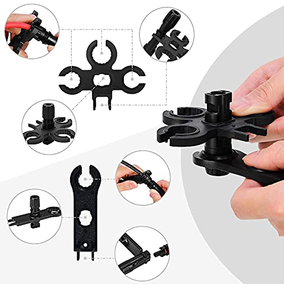 Bundle | Kohree Solar Crimping Tool Cable Connector + 10 AWG Solar Panel Cable Wire 10 Ft Extension Cable
