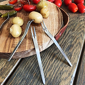 Jean-Patrique Stainless Steel Cocktail and Appetiser Forks 6 Peice Set | Tableware Cutlery Mini Cakes Olives Seafood Forks