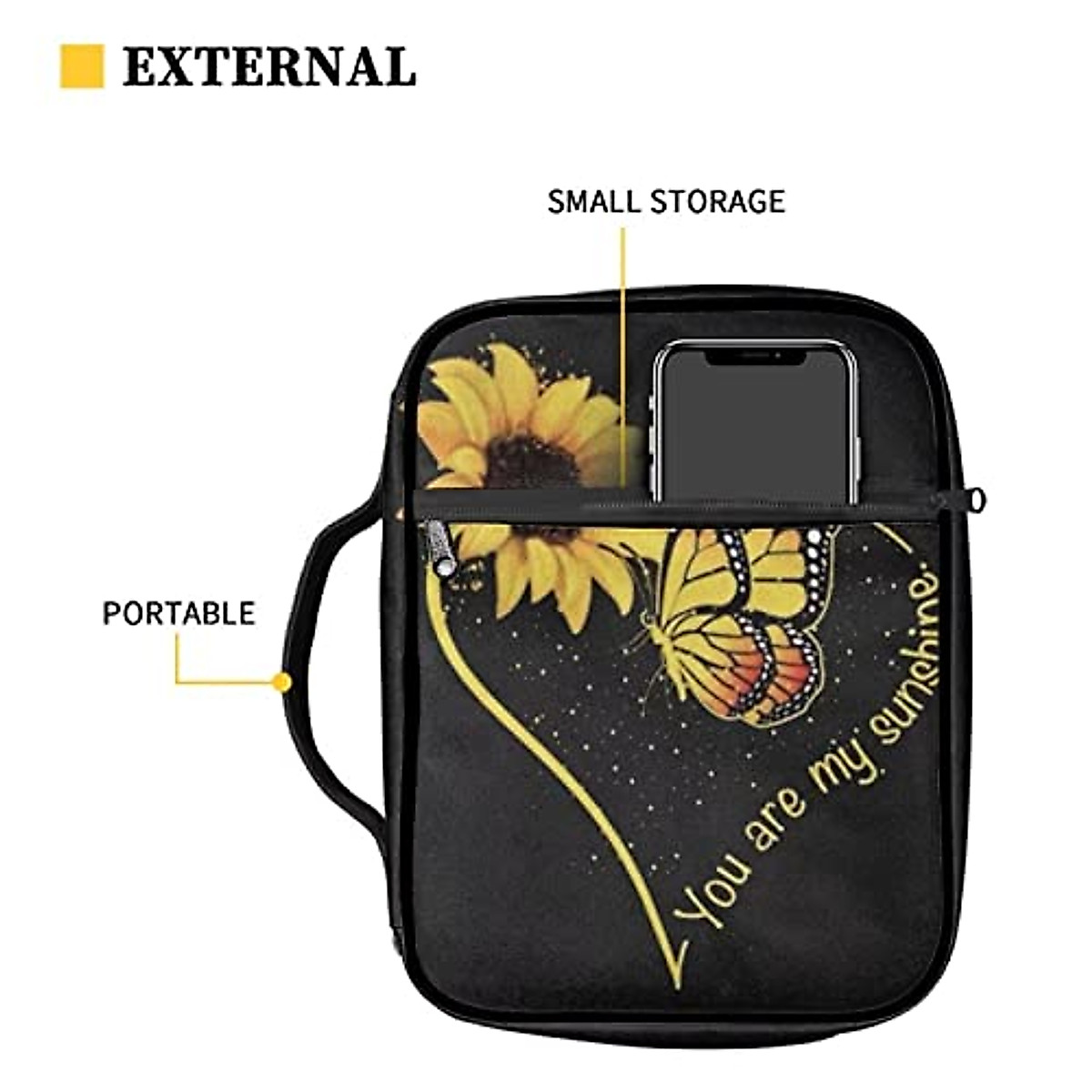 FKELYI Forest Camo Deer Hunting Bible Cover Book Case,Carrying Bible Protective Church Bag with Handle and Zipper Pocket