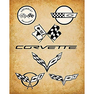 Original Corvette Patent Art Prints - Set of Four Photos (8x10) Unframed - Makes a Great Man Cave Decor and Gift Under $20 for Corvette Owners and Car Enthusiasts