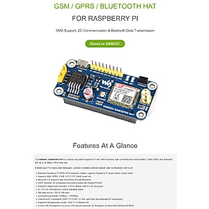 GSM GPRS Bluetooth HAT Based on SIM800C Wireless Internet Compatible with Raspberry Pi 2 3 4 Model B B+ Zero W WH @XYGStudy
