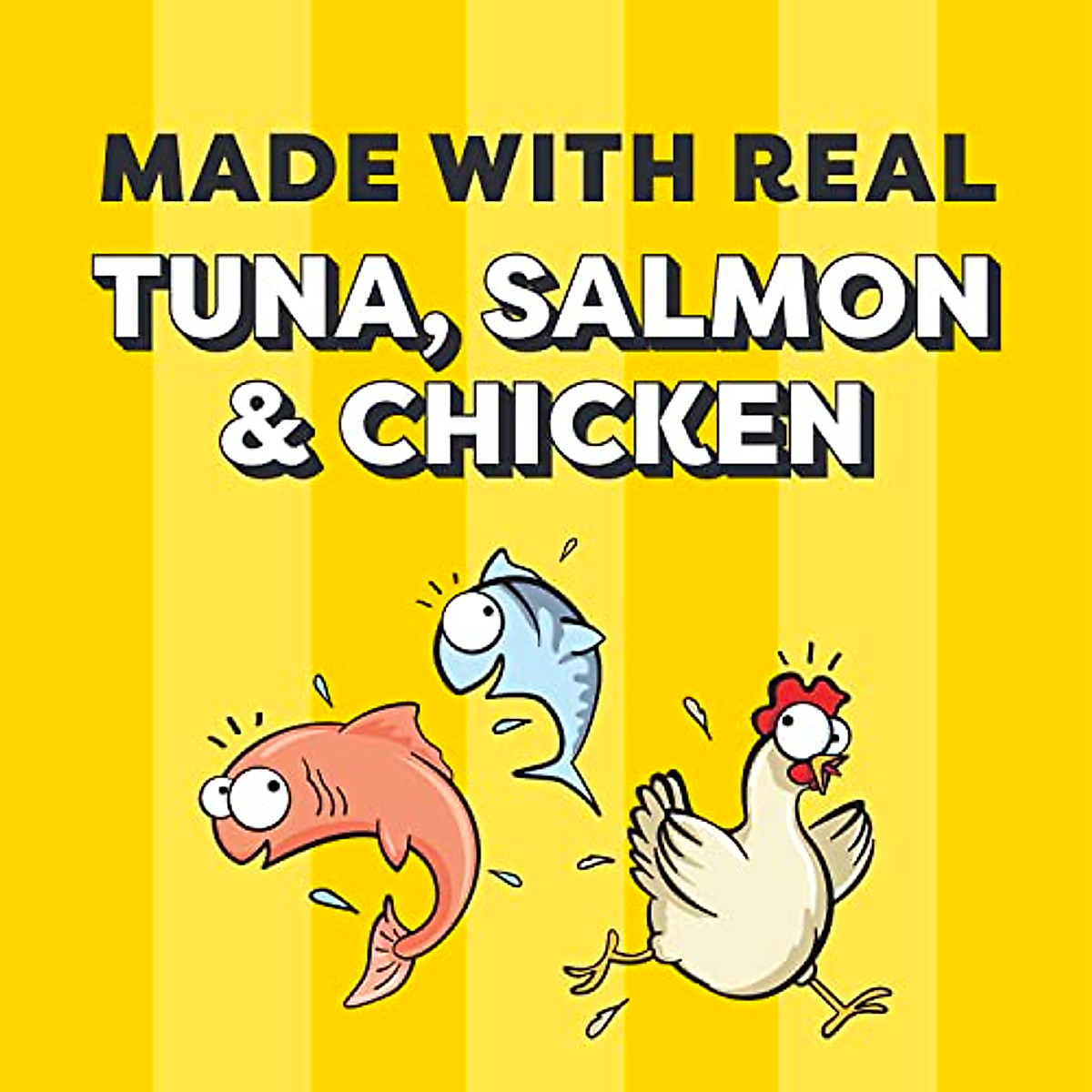 Temptations Creamy Puree with Chicken, Salmon, and Tuna, Variety Pack of Lickable Cat Treats, 0.42 Oz Pouches, 48 Count Variety Pack