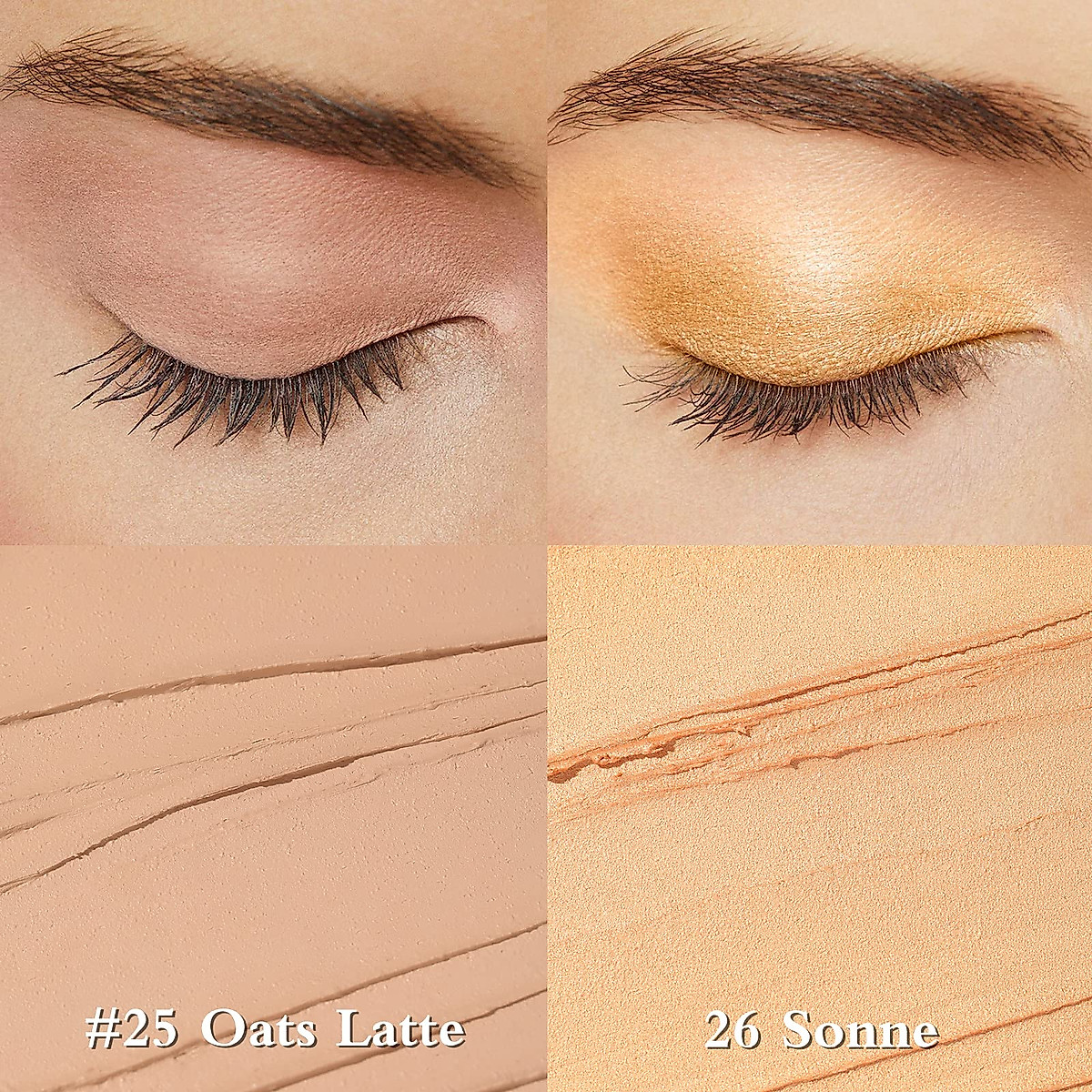 FOCALLURE 2PCS No Crease Eyeshadow Stick,Shimmer and Matte Cream Eyeshadow Pencil Crayon,Long Lasting Waterproof Eye Brightener Stick With Blending Brush,Lazy Afternoon