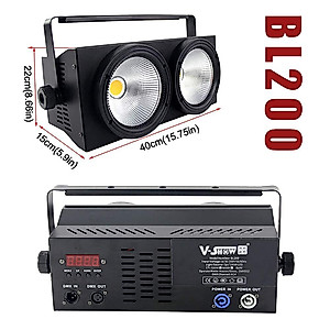 V-Show 200w led Stage par, Stage COB par,LED Blinder 2Head Light Warm White 3000K, 2 Eyes Wash LED, for Wedding Christmas Party Theater