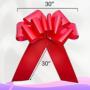 Big Red Car Bow 30in Large Giant Bow for Car, Birthday Gift Bow,, Large Gift Bow
