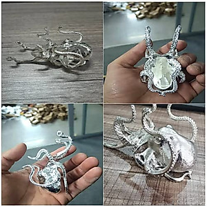 ZWIFEJIANQ Cell Phone Stand, 2 Pack Octopus Phone Stand Modern Brass Octopus Cell Phone & Signature Pen Holder, Universal Cellphone Stand Metal Octopus Shaped Tabletop Decorative Phone Bracket