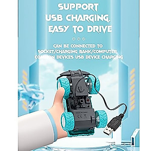 Airshi Remote Control Car Toy, Mini RC Car Toy Easy to Operate High Speed for Home (Green Blue)