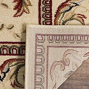 SAFAVIEH Lyndhurst Collection 10' x 14' Ivory / Ivory LNH322A Traditional Oriental Scroll Non-Shedding Living Room Bedroom Dining Home Office Area Rug