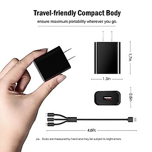 Replacement 3-in-1 Wall Charger Charging Cable Power Cord for Beats by Dr Dre Solo Pro 3 2, Studio 3 2, Studio 1/Buds, Powerbeats Pro 3 2 1, Fit Pro, Flex, Beats X Headphones, Pill+ Plus 2.0 Speakers