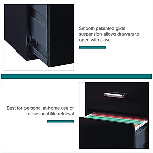 Scranton & Co 18" 3 Drawer Metal File Organizer Cabinet in Black