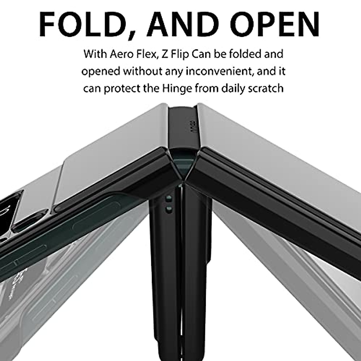 araree AERO Flex Rugged Stylish Cover Compatible with Samsung Galaxy Z Flip 3 5G(2021) Unique Hinge Full Protective (TPU) with Hard Protective Body(PC) Case (Black)