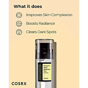 COSRX Niacinamide 5% + Snail Mucin 74% Dual Essence, Dark Spot & Anti aging Face Serum, Hydrating, Brightening, 2.70 fl.oz / 80ml