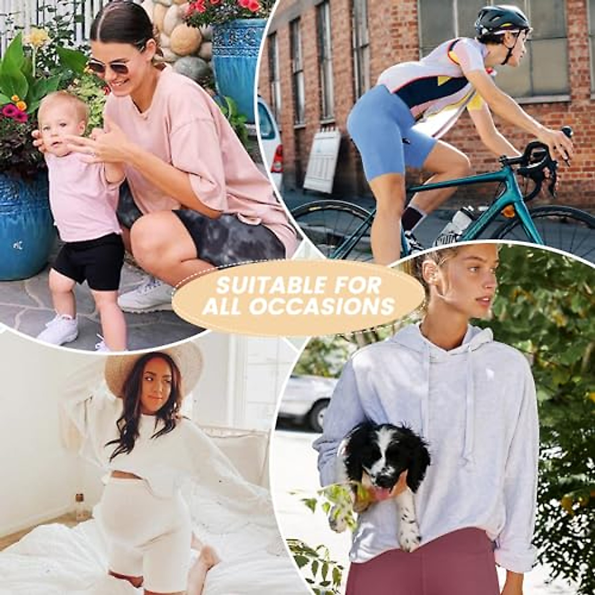 QGGQDD 3 Pack Biker Shorts Women with Pockets - 8” High Waisted Black Workout Running Yoga Shorts