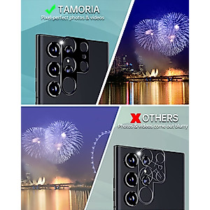 [2+2 Pack] Tamoria Galaxy S22 Ultra Privacy Screen Protector + Camera Lens Protector 9H Tempered Glass Black Camera Cover AntiExplosion Antispy Screen Film Accessories for Samsung Galaxy S22 Ultra