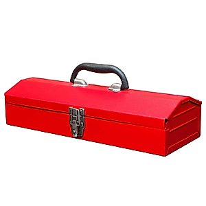 BIG RED ATB213 Torin 16" Hip Roof Style Portable Steel Tool Box with Metal Latch Closure, Red