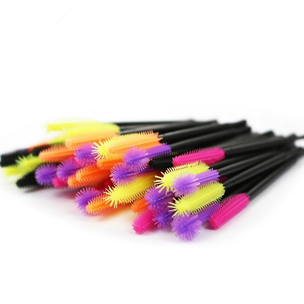 Coshine 100pcs Pro Disposable Silicone Mascara Eyeliner Wands Applicator Eyeliner Lip Liner Brushes Makekup Tools (silicone mascara brushes)