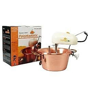 Electric Polenta and Risotto Cooker, Classical Hammered Copper Pot in Traditional Italian Form (30cm 12") Suitable for Induction Stove