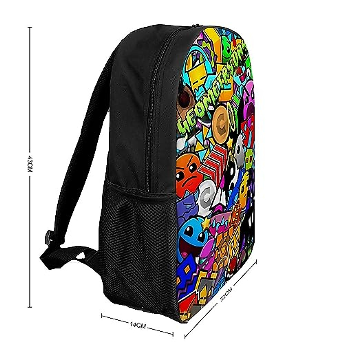 gscm Geo_metry Da_sh Backpack 17Inch Anime Cute Bookbag Unisex Outdoor Travel Bags Casual Laptop Daypack