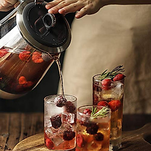 BUYDEEM K2423 Tea Maker, Durable 316 Stainless Steel & German Schott Glass Electric Kettle, Removable Infuser, Auto Keep Warm, BPA Free, 1.2L