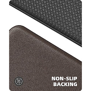 Color G Set 2 Piece Runner Floor Mat, Cushioned Anti Fatigue Mat Non Skid Waterproof Comfort Standing Kitchen Rug, 17"x29"+17"x59", Black