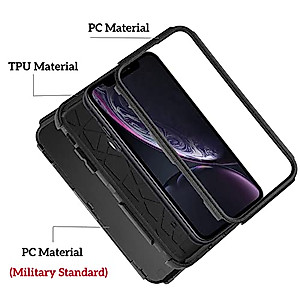 Co-Goldguard for iPhone XR Case, [Shockproof] [Dropproof] Heavy Duty Protection Case ，3 in 1 Non-Slip case for Apple iPhone XR, Black