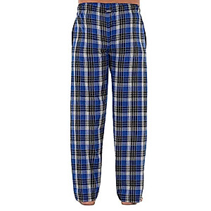 IZOD Men's Poly-Rayon Yarn-dye Woven Sleep Pant Pajama Bottom, Blue Plaid, Large