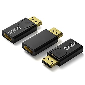 DisplayPort to HDMI Adapter 3 Pack, 4K Uni-Directional Gold Plated DP PC to HDMI Monitor, Male to Female Converter, Compatible with DisplayPort Source Devices