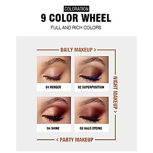 Quxun 9Colorful Eyeshadow Palette High Pigmented Makeup Palette Matte And Shimmer Glitter Eyeshadow Waterproof Long Lasting Eye Shadow Palette #3