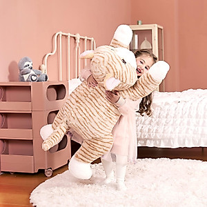 IKASA Large Cat Stuffed Animal Plush Toy,Giant Kitten Cute Jumbo Soft Toys,Huge Big Size Plushy Gigantic Plushie,Gifts for Kid Girl (30 inches, Orange)