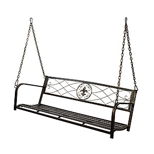 Outdoor Swing Chairs for Adults? Metal Porch Swing Stand with Antique Bronze Finish (72.24 X 50 X 71.25)" Hanging Swing Frame Set Heavy Duty Swing Chair Bench for Gardens & Yards (Swing Chair 1)