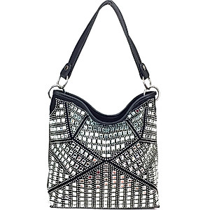 Zzfab Concealed Carry Gem Geometry Hobo Bag black