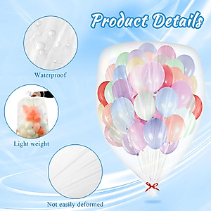 Bouiexye 2Pcs 98 x 59 inch Large Balloon Bags for Transport, Big Plastic Balloon Storage Bag Big Clear Balloon Drop Carrying Bag for Wedding Birthday Baby Showers Celebration Party Supplies