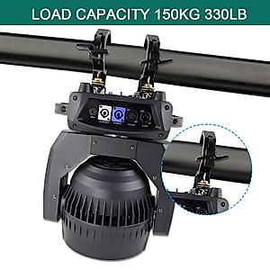 V-Show DJ Light Truss Clamps - C Clamp Mounting Truss Bracket Hook Clamp, Heavy Duty 330lb Aluminum Alloy Truss Clamp for DJ Par Light Fits 1.57-2.04 Inch Truss (4 Pack)