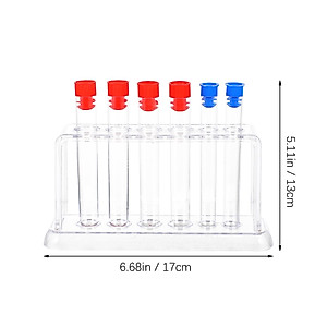 Plastic Test Tube Rack Set: 6pcs Laboratory Test Tube with Holder Stand Tube Detachable White Test Tube Storage Rack Stand