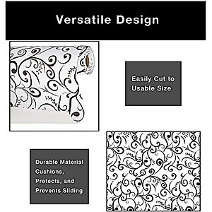 Smart Design Bonded Grip Shelf Liner - 12 Inch x 60 Feet Total (Set of 6 Rolls) - Non Adhesive, Strong Grip Bottom, Easy Clean Kitchen Drawer, Cabinet, Cupboard Dresser Cover - Midsummer Night Scroll