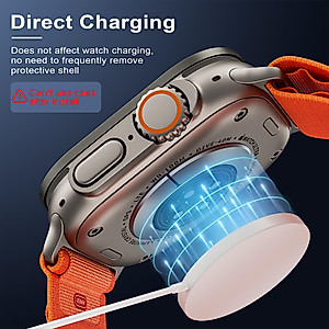 WSKEN for Apple Watch Ultra 2/Ultra Screen Protector 49mm, [26 Degree Privacy] Titanium Alloy Frame + 9H Tempered Glass, [Touch Sensitive] Lightweight Protective Glass Film for iwatch Ultra 2 Pack