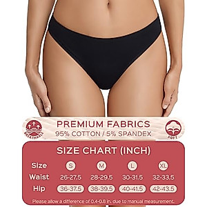 ANZERMIX Women's Breathable Cotton Thong Panties Pack of 6 (6-pack Dark Vintage, Medium)