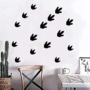 Dinosaur Footprints Stickers 45 pcs Dinosaur Tracks Decals Removable Peel and Stick Wall Stickers Baby Nursery Removable Wall Decor Decals 
