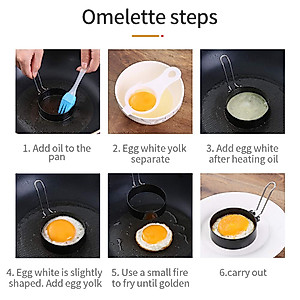 Stainless Steel Egg Rings, 4 Pack Egg Rings,Non Stick Round Egg Ring Mold Pancake Mold Maker For Fried Egg, Pancakes, Sandwiches