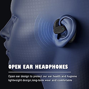 Houlyn Open Ear Headphones Wireless Bluetooth Bone Conducting Earbuds with Earhooks Sports Workout Running Earbuds with Charging Case Waterproof Open Ear Earbuds Built in Mic