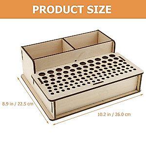 103 DIY Tool Holder Wooden Storage Shelf Leather Tools Organizer Wooden Leather Craft Tools Rack Leather Tool Organizer Wooden Stand Multi-Hole Tool Table Manual Model Work