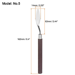 HARFINGTON 4pcs No.5 Palette Knives 14mm Width Stainless Steel Small Pointy Spatula Painting Pallet Knife with Wood Handle for Oil Acrylic Canvas Mixing Spreading, Red
