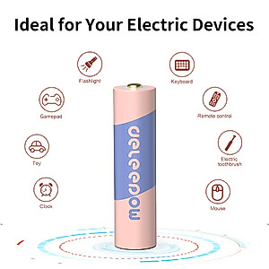 Deleepow AA Rechargeable Batteries 1.2V AA Batteries 8-Pack Nimh Double A Batteries 3000mAh 1200 Cycles with LCD Charger